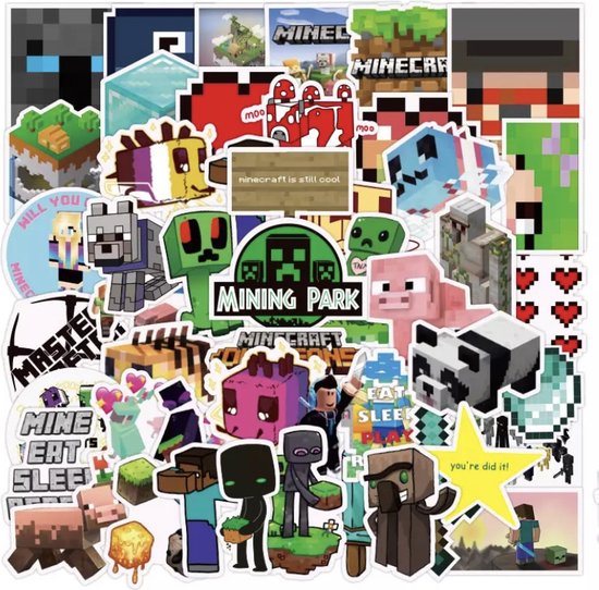 Minecraft Stickers 50 Stuks | Luxe Stickers | Laptop Stickers ...