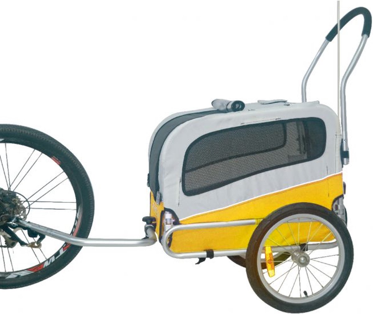 KidsCab Minimax Dog remorque vélo jaune / gris pliable | bol.com