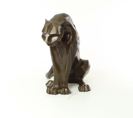 Zittende jaguar - Beeld - Modern Brons Sculptuur - 47,7 cm hoog | bol