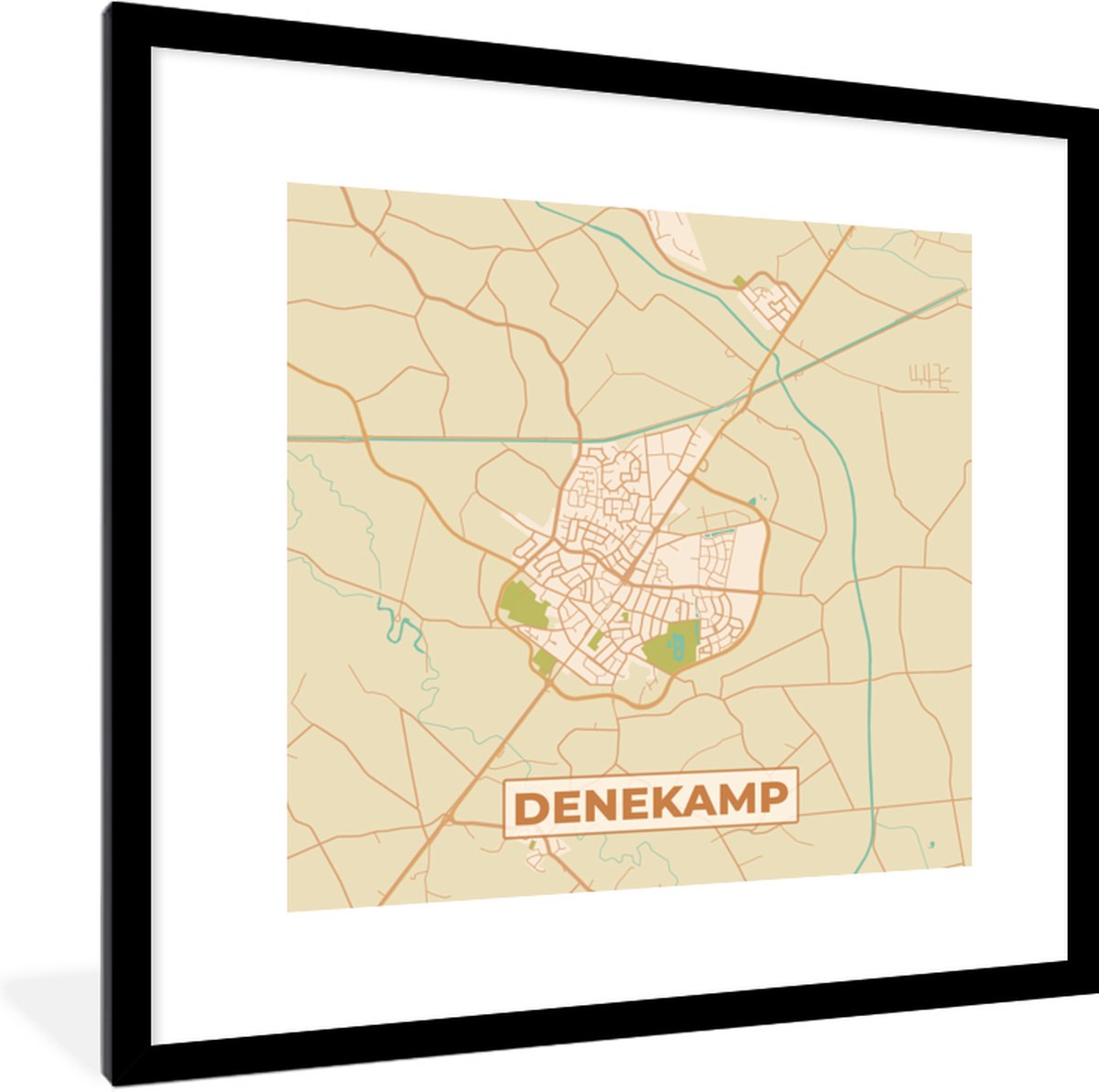 Fotolijst incl. Poster - Kaart - Denekamp - Plattegrond - Stadskaart ...