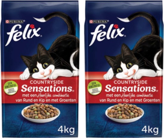 2x Felix Sensations Droog Countryside - Kattenvoer - 4kg | bol