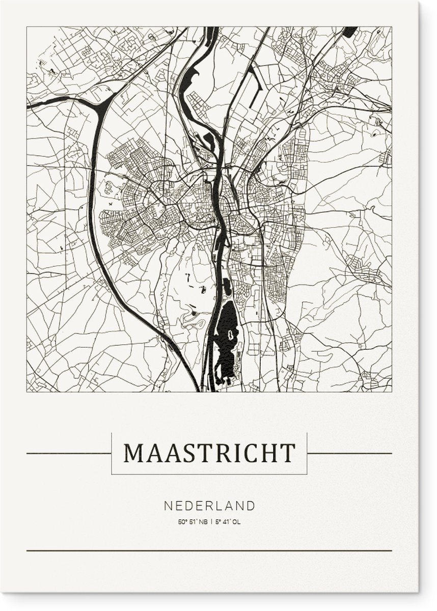 Stadskaart Maastricht - Plattegrond Maastricht – city map – Forex muurdecoratie 30 x 40 cm | bol.com