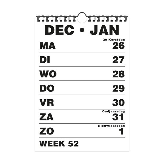 Hobbit Grootletter Weekkalender A4 2023 | bol