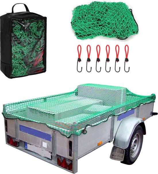 Aanhangernet aanhangwagen 250x300cm, met stevige rand en elastiek met ...