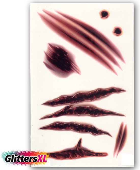 GlittersXL - Temporary Halloween Tattoo #23 open wonden littekens [Make ...
