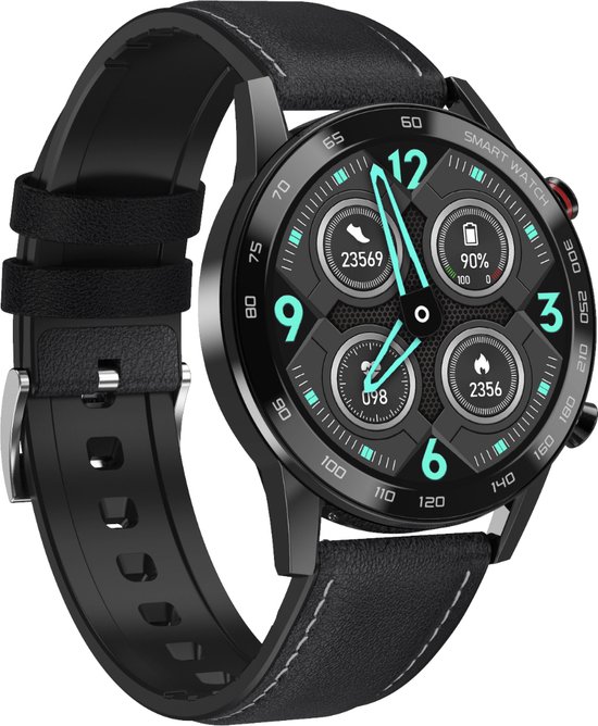 Smartwatch Rankos DT95 sporthorloge -Belfunctie -Sport Zwart Leder ...