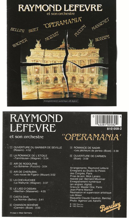 Operamania, Raymond Lefevre | CD (album) | Muziek | bol
