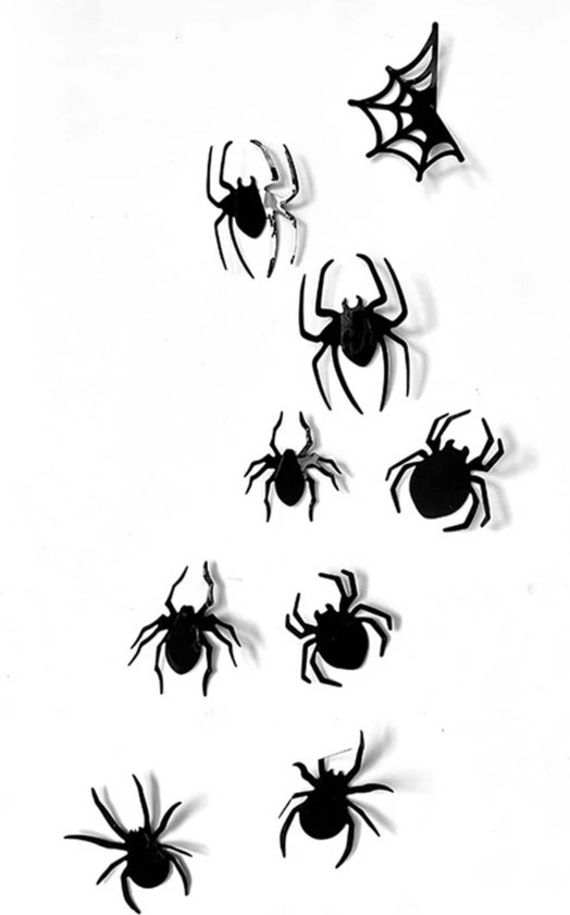 Décoration 3D Araignée - 9 pcs - Sticker fenêtre - sticker mural ...