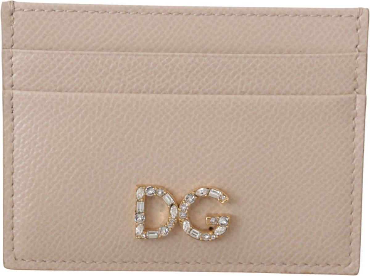 Dolce & Gabbana - Beige Dauphine Leather Jewel DG Logo Wallet | bol.com