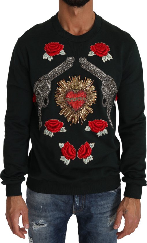 Groene Crystal Heart Roses Gun Sweater | bol