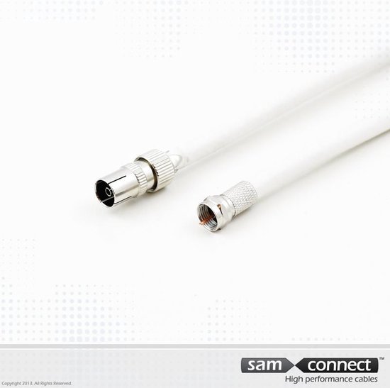 Coax RG 6 kabel, IEC naar F, 3 m, f/m | Signaalkabel | sam connect ...