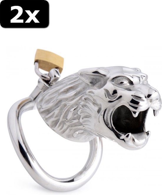2x cage de chasteté verrouillable Tiger King | bol