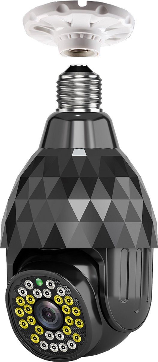 Guudgo-IP camera met E27 Base-Camerabewaking-Beveiligingscamera -20 m Dubbele lichte... | bol.com