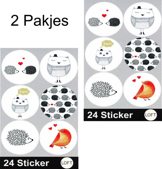 Fun Stickers - Cadeau stickers - 24 stuks - 2 pakjes | bol