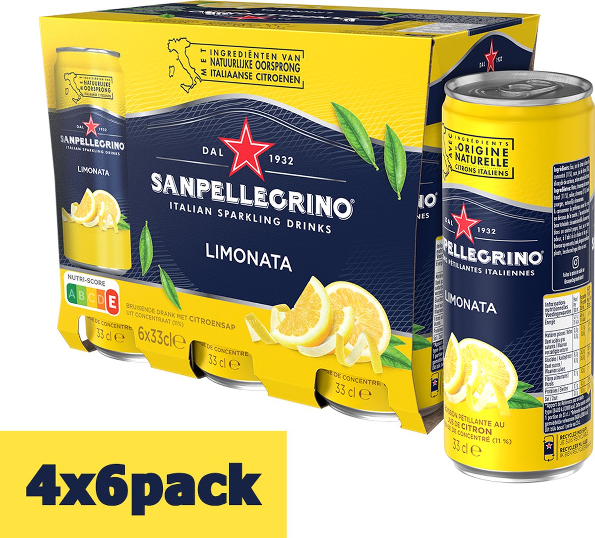 San Pellegrino - Citroen Frisdrank blikjes Limonata met natuurlijke ...