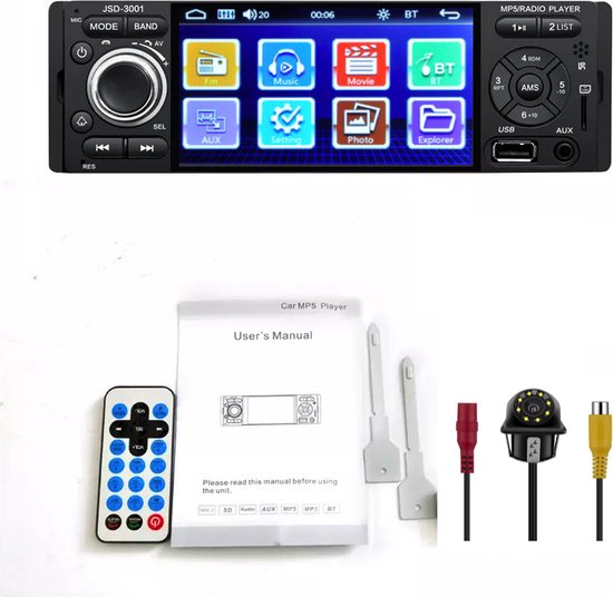 1-Din Autoradio met scherm | Bluetooth & USB | bol