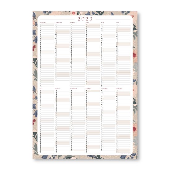 Jaarplanner 2023 FELINE FOREST FLOWER BEIGE | bol