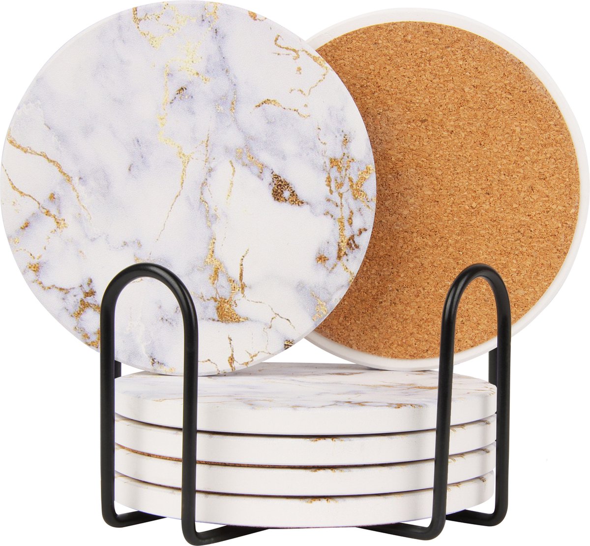 Castagnola Keramische Onderzetters met Houder – Onderzetters voor ...