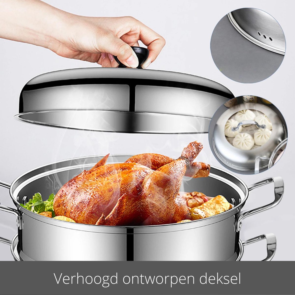 Stoompan met Deksel - Stomer - Ruimtebesparend - 5 Lagen ...