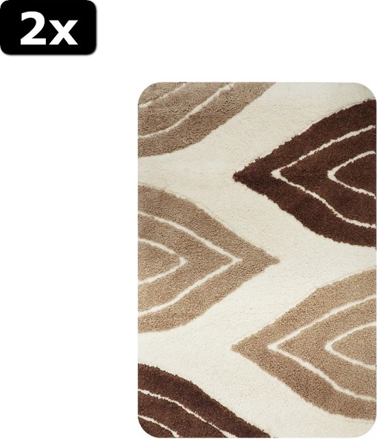 2x Dutch House Badmat Paris 60x90 cm Bruin | bol.com