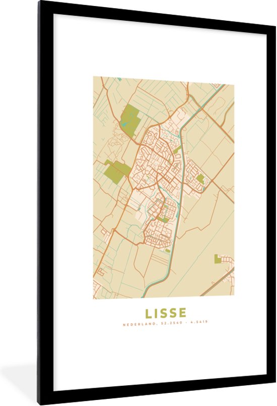 Fotolijst incl. Poster - Lisse - Stadskaart - Plattegrond - Kaart ...