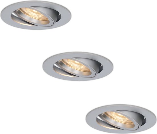 Set van 3 stuks dimbare LED inbouwspots Jose met 5 Watt spot kantelbaar ...