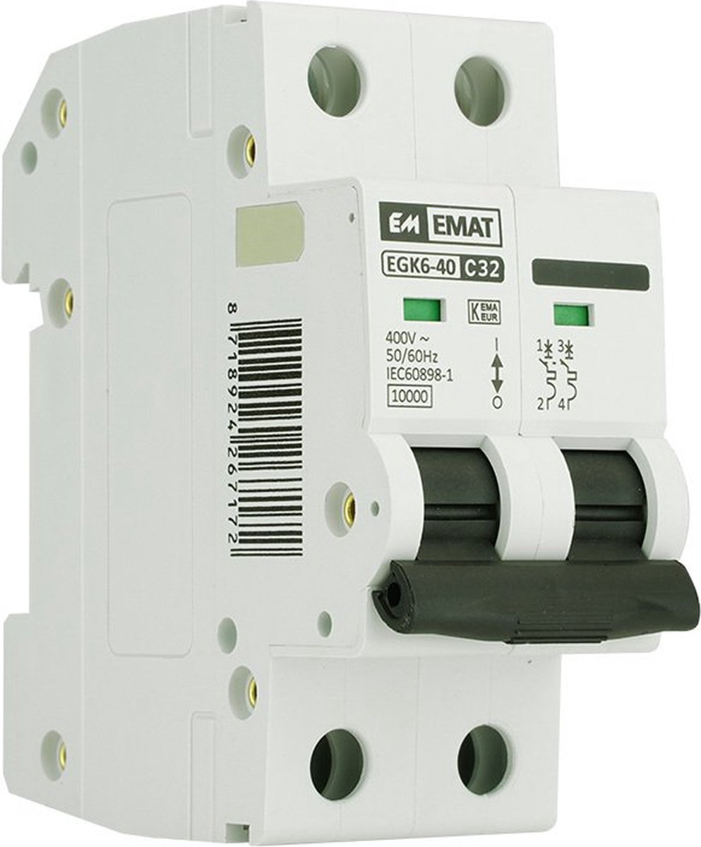EMAT installatieautomaat 2P 32A C-karakteristiek | bol.com