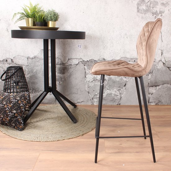 Ruby Barkruk Velvet Champagne 66 cm Zithoogte - Velours Bar Kruk - Speelse... | bol