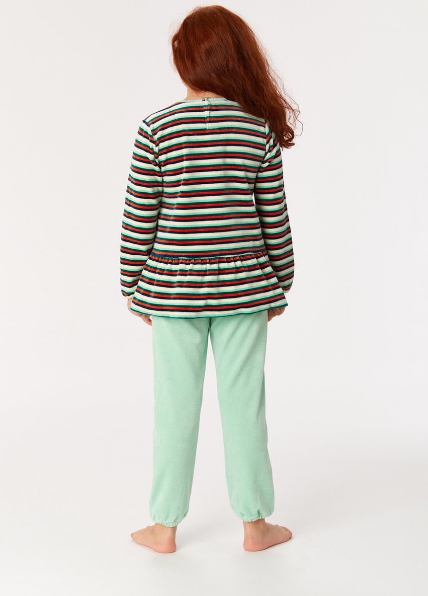 Woody pyjama velours meisjes/dames - multicolor gestreept - eekhoorn ...
