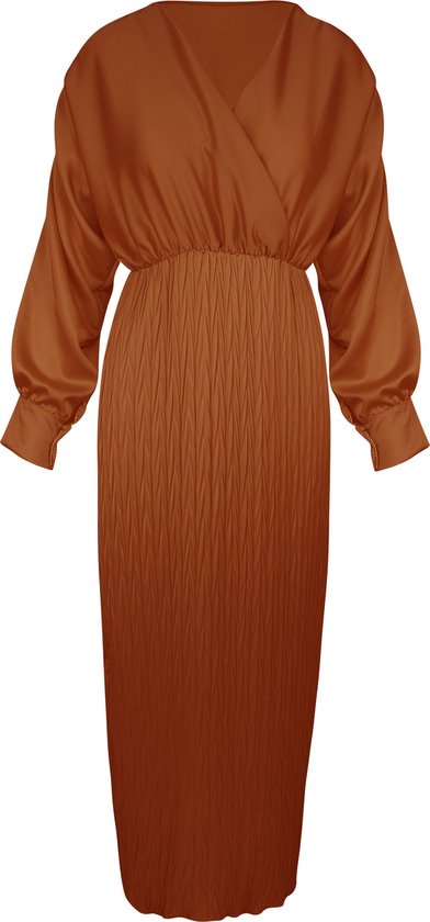 Satijnen Maxi Jurk Camel | bol.com