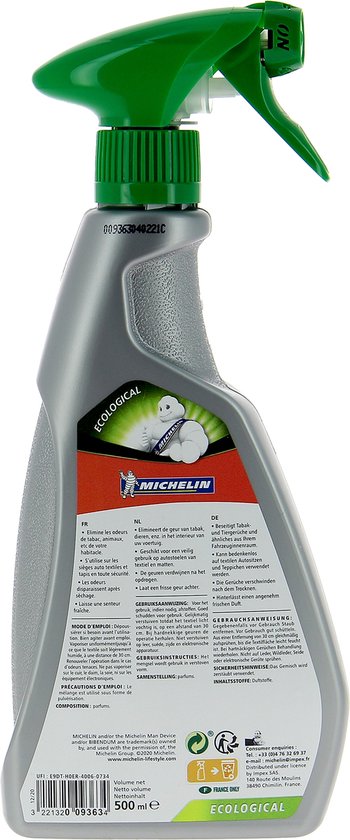 Michelin Eco Geurverfrisser Auto - bestrijdt nare geurtjes - 500ml ...