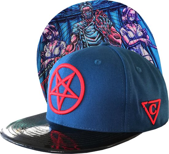 Capiche® Snapback Pet Heren – Cursed Doctor – Blauw & Rood Pentagram ...