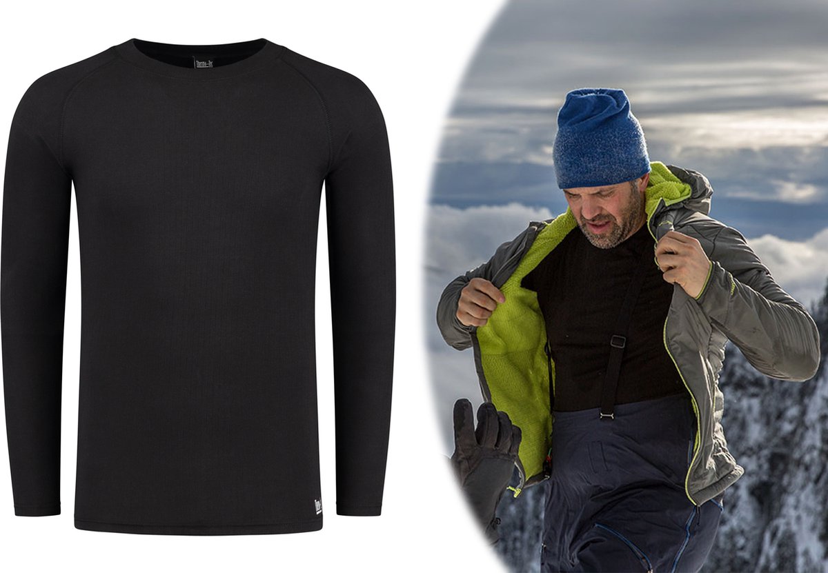 Thermo Ondergoed Heren - ThermoShirt Heren - Zwart - L - Thermokleding Heren - Thermo... | bol.com