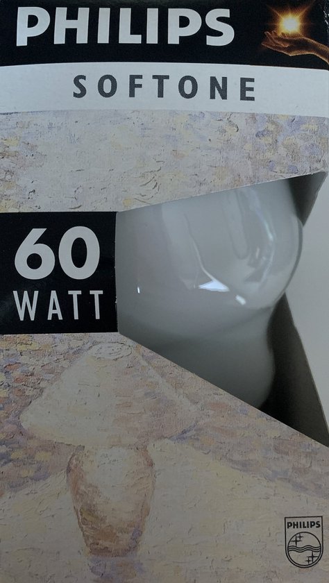 Philips 60W Softone Soft White gloeilamp 660lm E27 grote fitting T60 ...