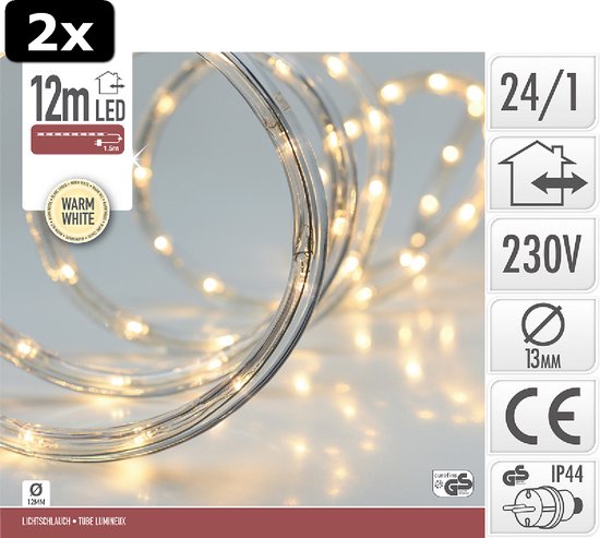 2x Slangverlichting LED 12 meter warm wit | bol.com