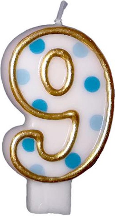Nummerkaars 9 jaar blauw | bol