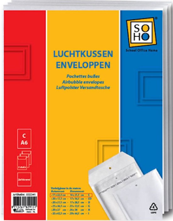 SOHO Envelop luchtkussen C13 A6 3 stuks | bol.com