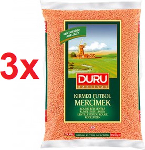 Duru Rode Linzen - 3 x 1kg - Kırmızı Mercimek - Gezond en Veelzijdig | bol