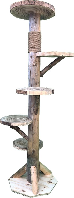 Catsy - Krabpaal Katten Natural Boomstam Klimboom Hout Design - Bruin ...