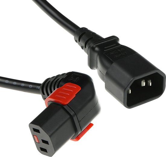 C13 (haaks/boven met IEC Lock) - C14 stroomkabel voor UPS/PDU - 3x 1 ...