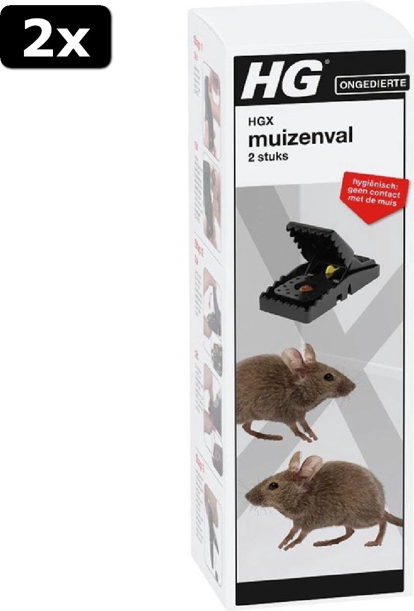 2x HGX muizenval - 2 stuks - hygi√´nisch en veilig - effectief ...