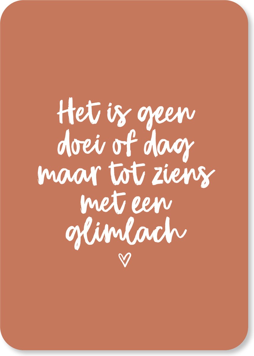 Wenskaart Tot ziens met een glimlach - 10 stuks - Afscheid Collega ...