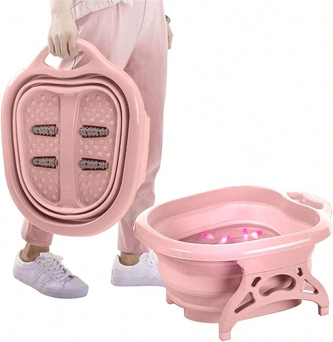 Voetenbad met Massage Roze Opvouwbaar Voetenbad opklapbaar voetenbadje ...