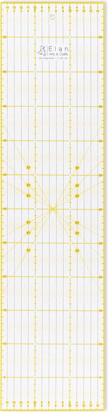 Elan Patchwork Liniaal 60cm x 15cm, Acryl Metrische Liniaal, Patchwork ...