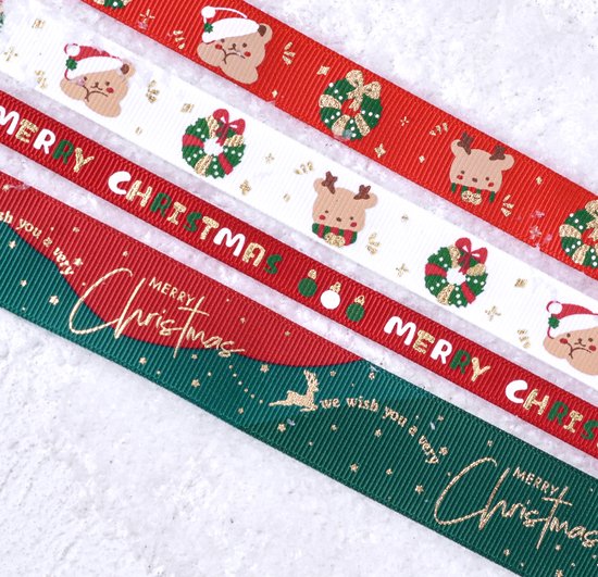 Kerst Lint 10mm (1,0cm) | Luxe Grosgrain Lint | Ripsband | Merry ...