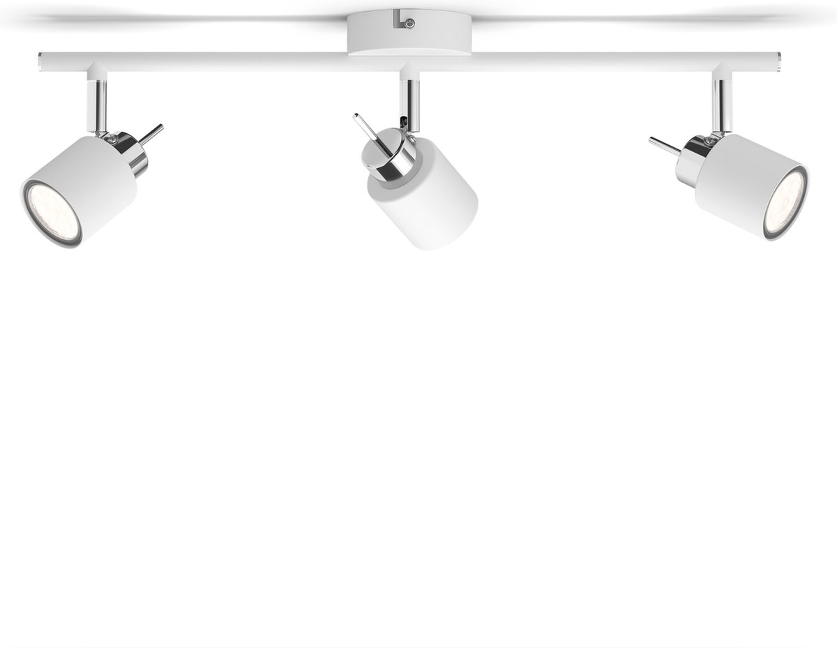 Philips Meranti Spot en saillie - LED - Wit - 3 points lumineux - Incl ...