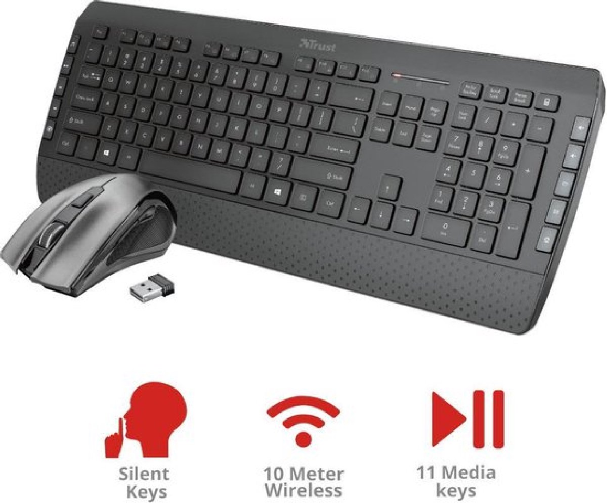 Trust Tecla 2 - Draadloos Toetsenbord en Muis - QWERTY | bol.com