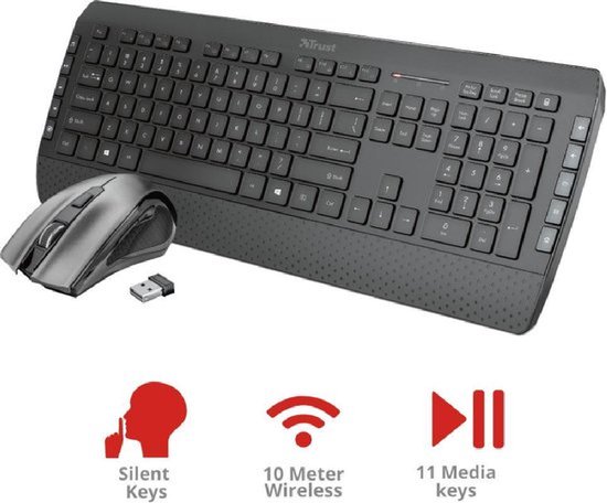 Trust Tecla 2 - Draadloos Toetsenbord en Muis - QWERTY | bol.com