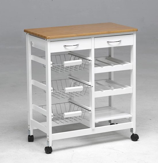 Premium Keukentrolley – keuken planken - Opberg Trolley op wielen – met ...