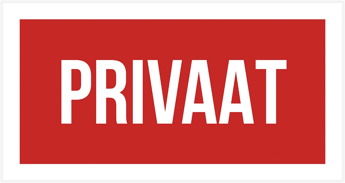 Pictogram/ bord | "Privaat" | 40 x 20 cm | Privé domein | Eigen weg ...